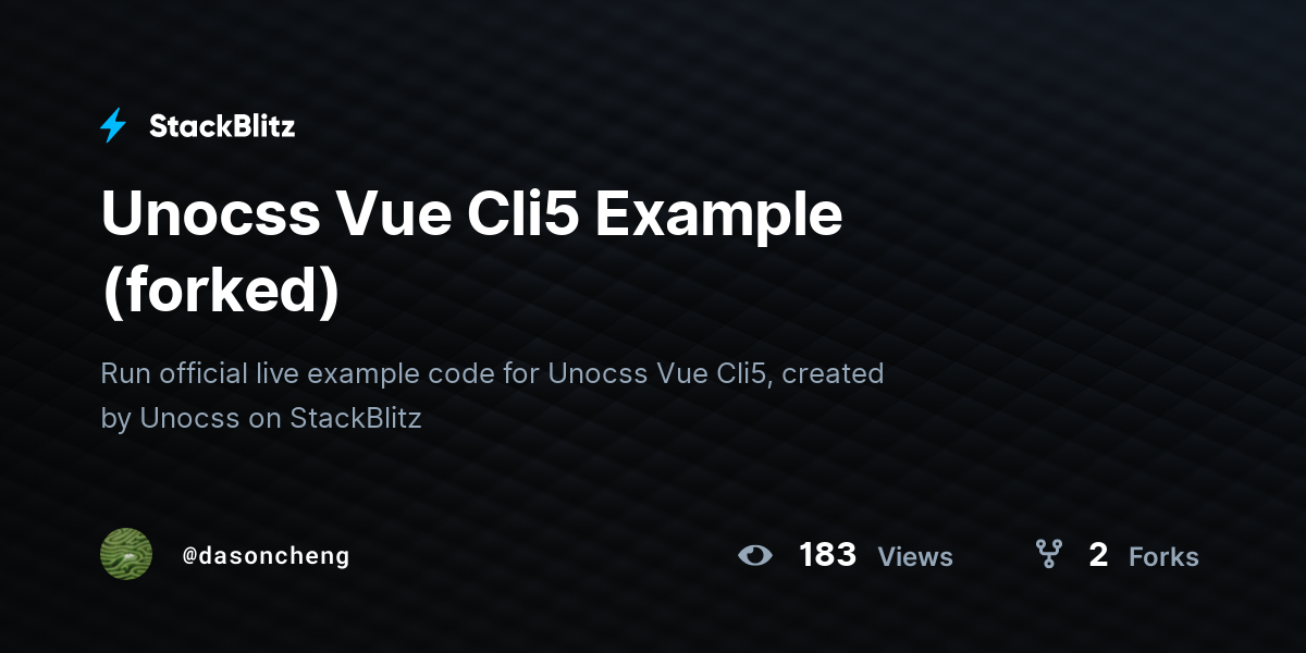 Unocss Vue Cli5 Example (forked) - StackBlitz