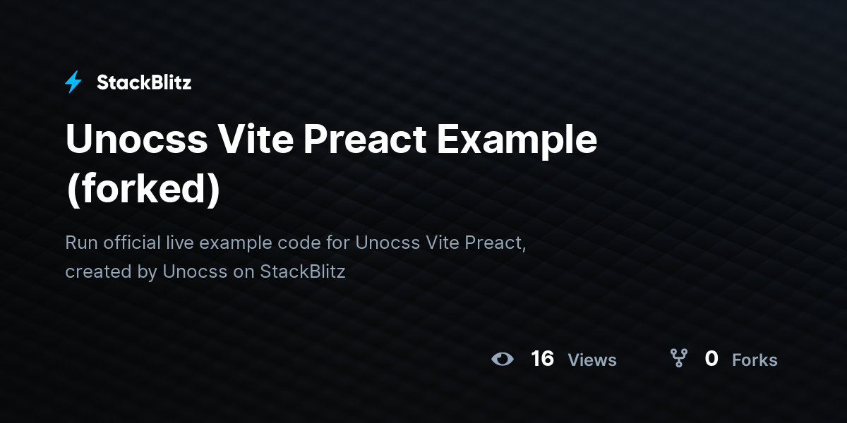 Unocss Vite Preact Example (forked) - StackBlitz