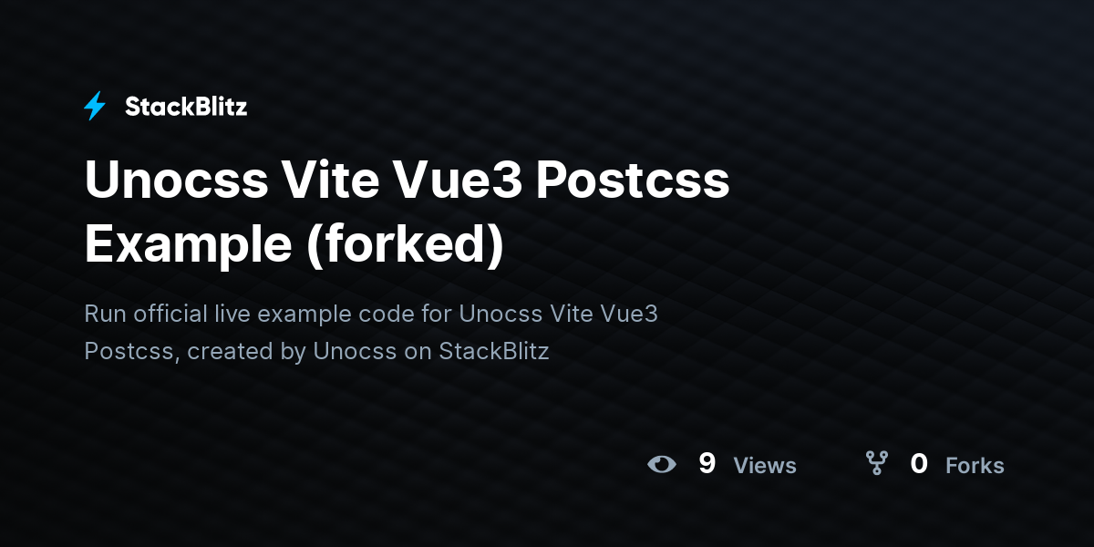 Unocss Vite Vue3 Postcss Example (forked) - StackBlitz