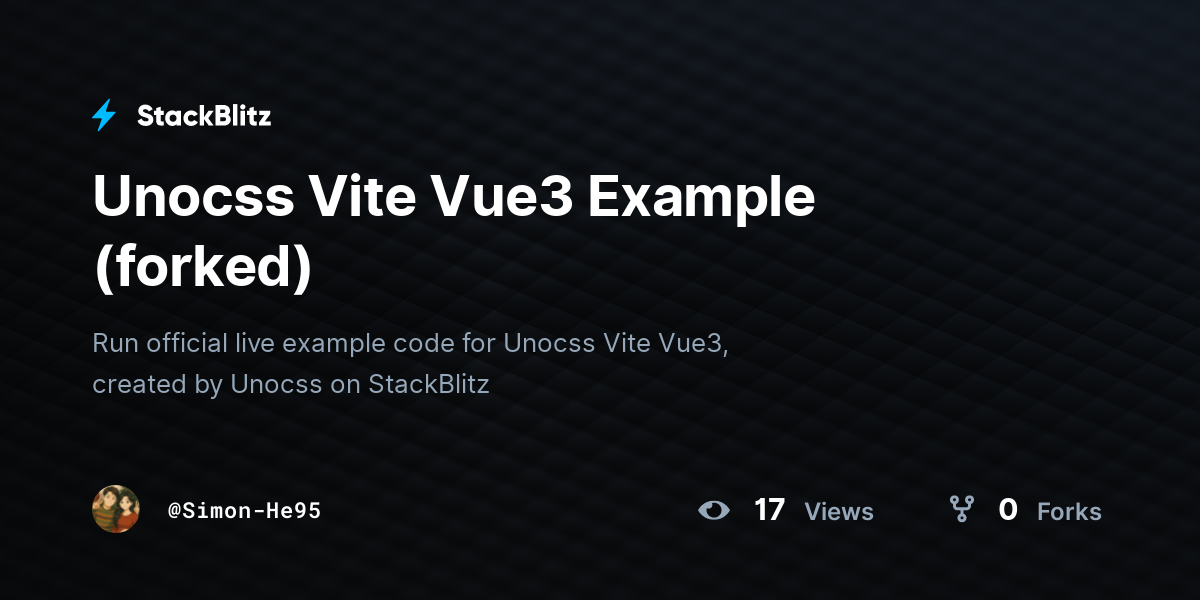 Unocss Vite Vue3 Example (forked) - StackBlitz