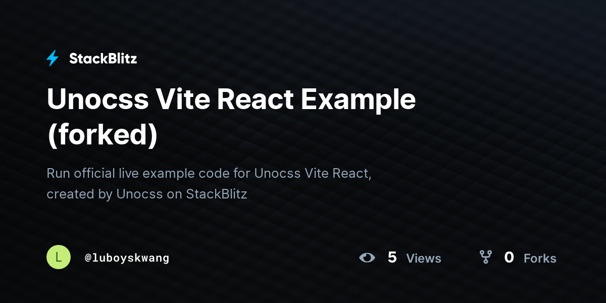 Unocss Vite React Example (forked) - StackBlitz