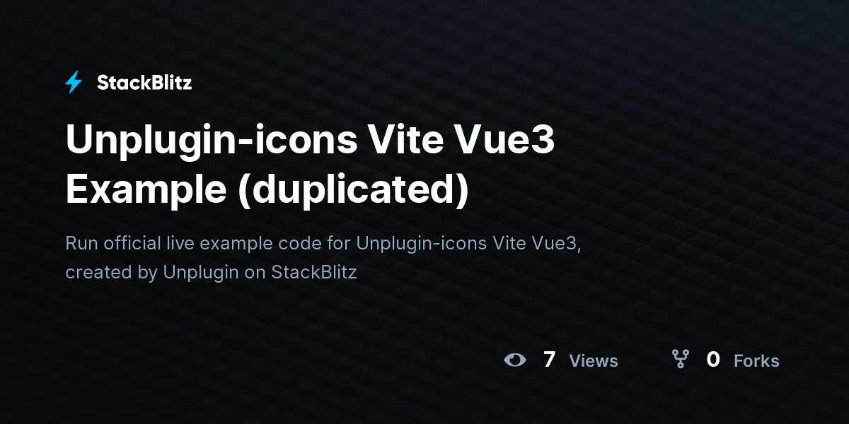 Unplugin-icons Vite Vue3 Example (duplicated) - StackBlitz
