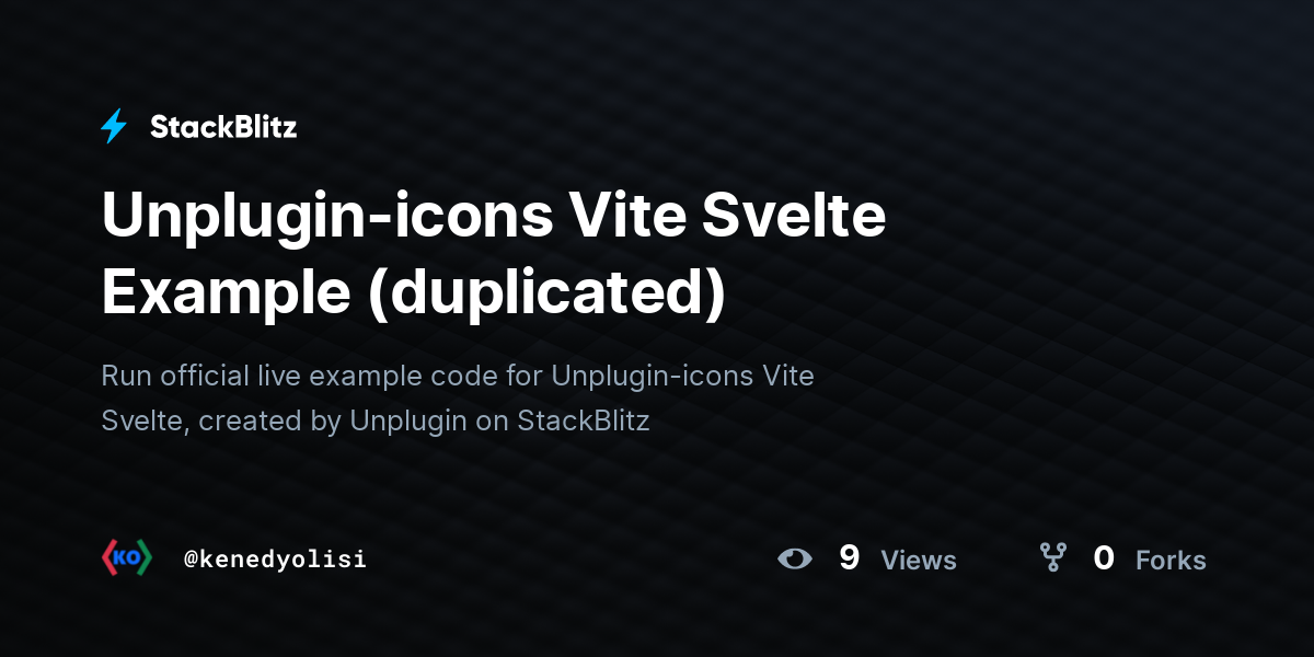 Unplugin-icons Vite Svelte Example (duplicated) - StackBlitz