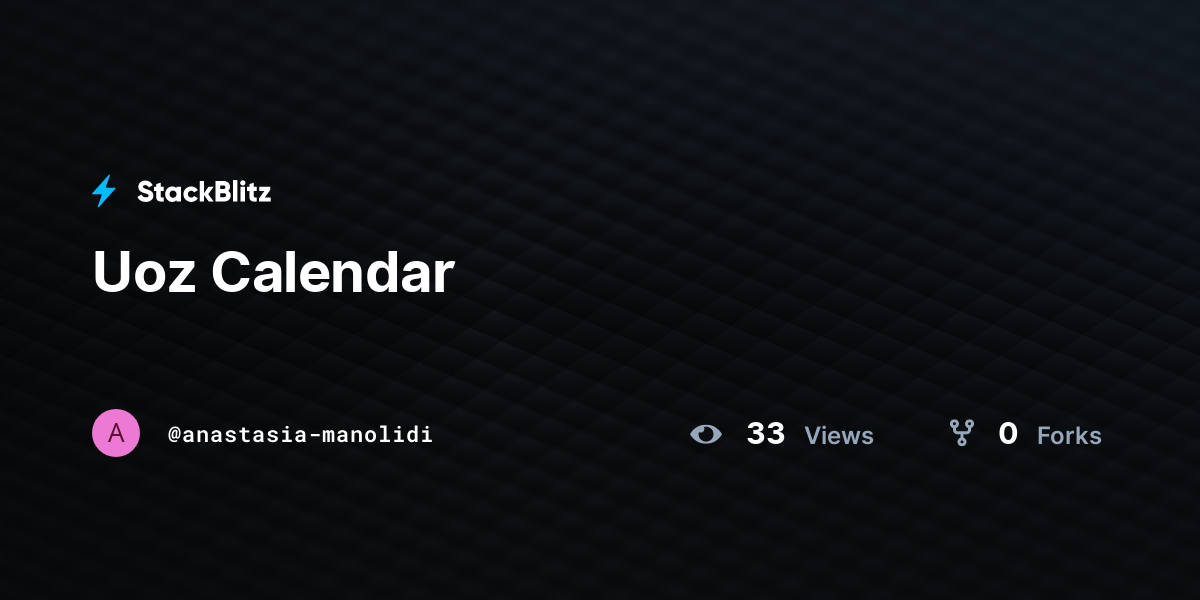 Uoz Calendar - StackBlitz