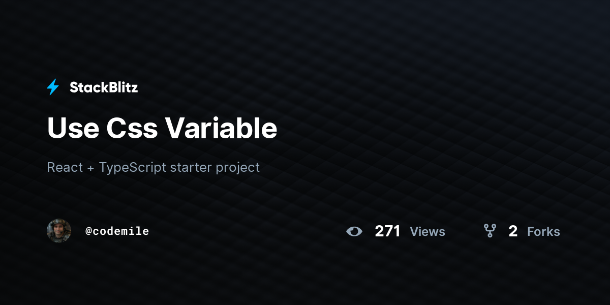 Use Css Variable - StackBlitz