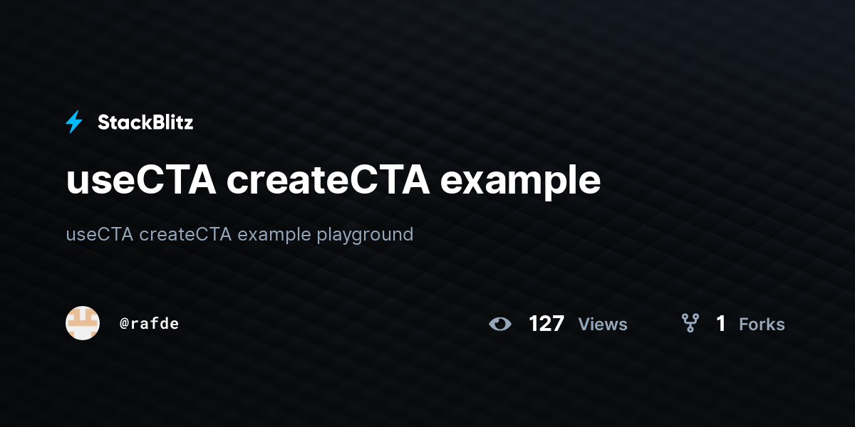 useCTA createCTA example - StackBlitz