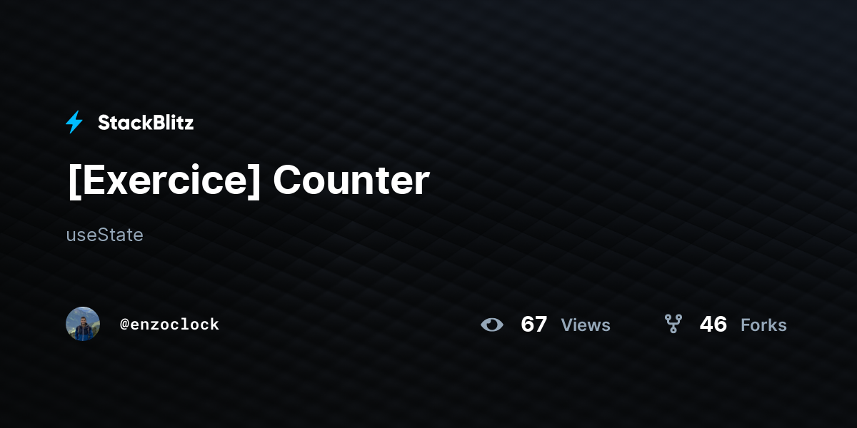 [Exercice] Counter - StackBlitz
