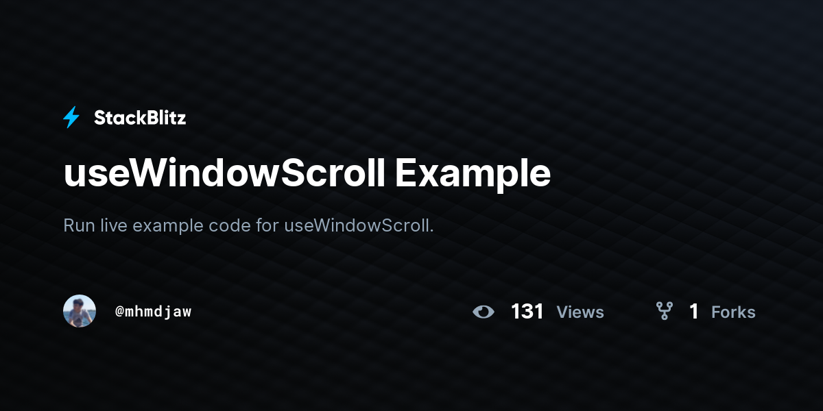 useWindowScroll Example - StackBlitz