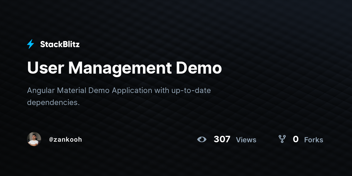 User Management Demo - StackBlitz