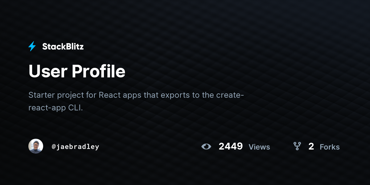 User Profile - StackBlitz