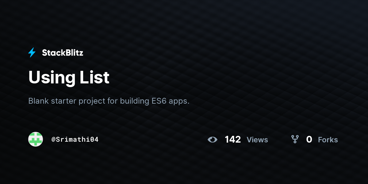 Using List Stackblitz