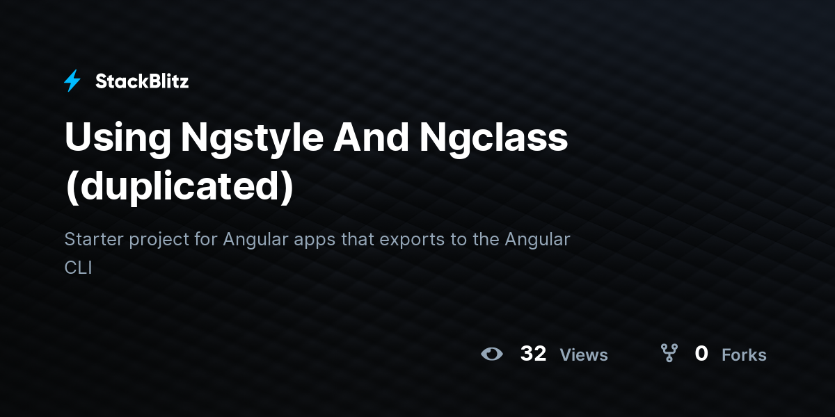 Using Ngstyle And Ngclass (duplicated) - StackBlitz