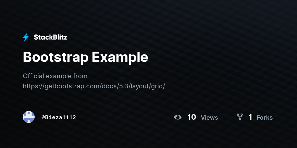 Bootstrap Example - StackBlitz