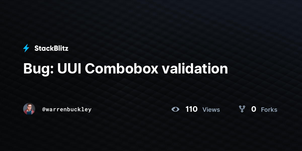 Bug: UUI Combobox validation - StackBlitz Bug: UUI Combobox validation - StackBlitz
