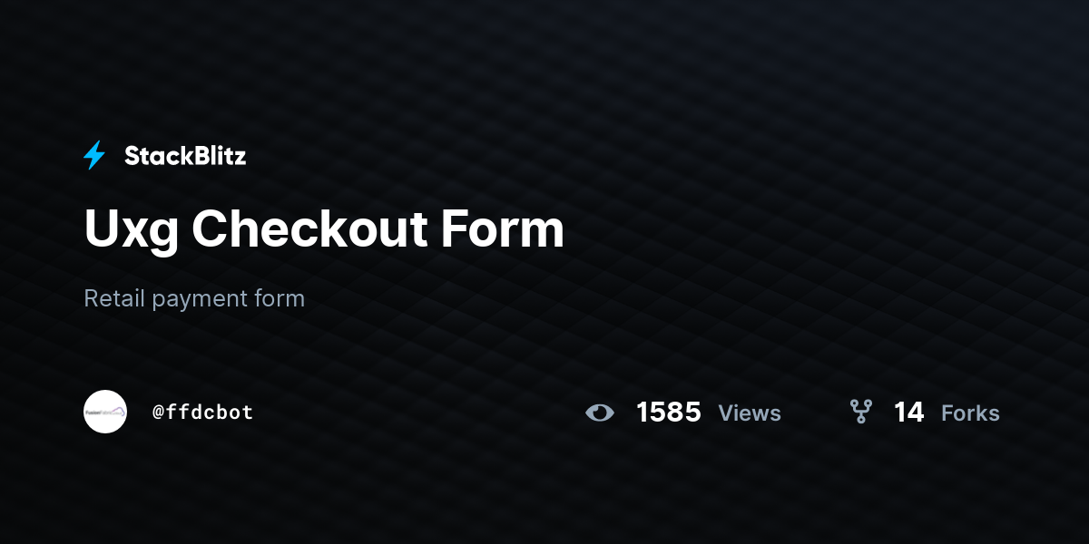 Uxg Checkout Form - StackBlitz