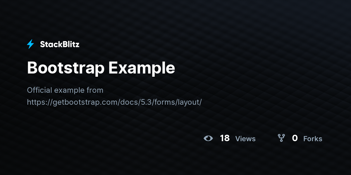Bootstrap Example - StackBlitz