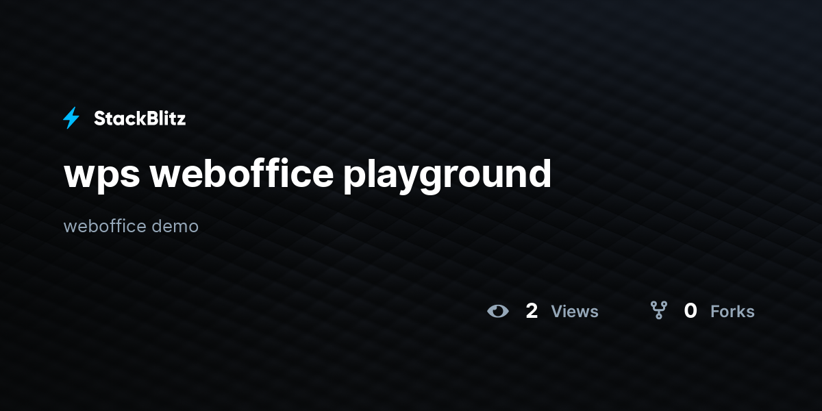 wps weboffice playground - StackBlitz