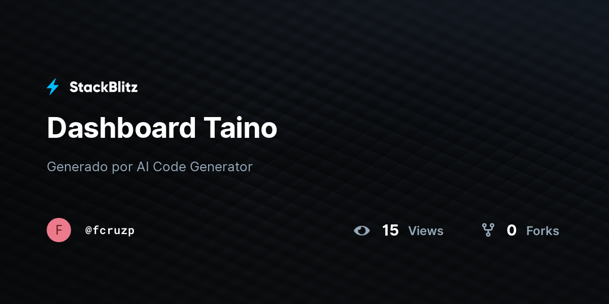 Dashboard Taino - StackBlitz