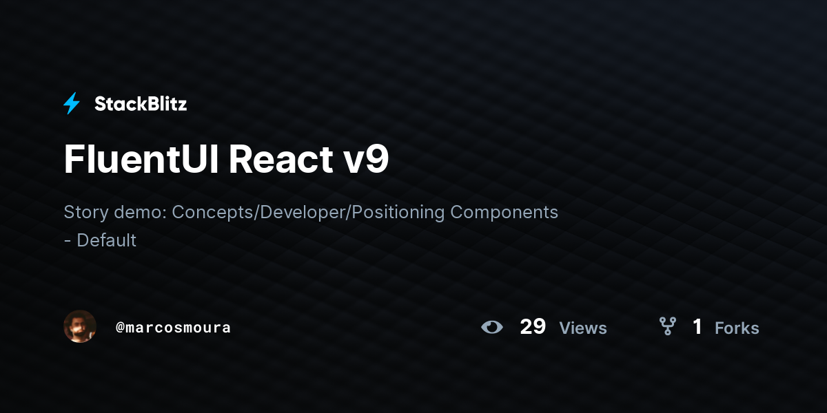 FluentUI React v9 - StackBlitz