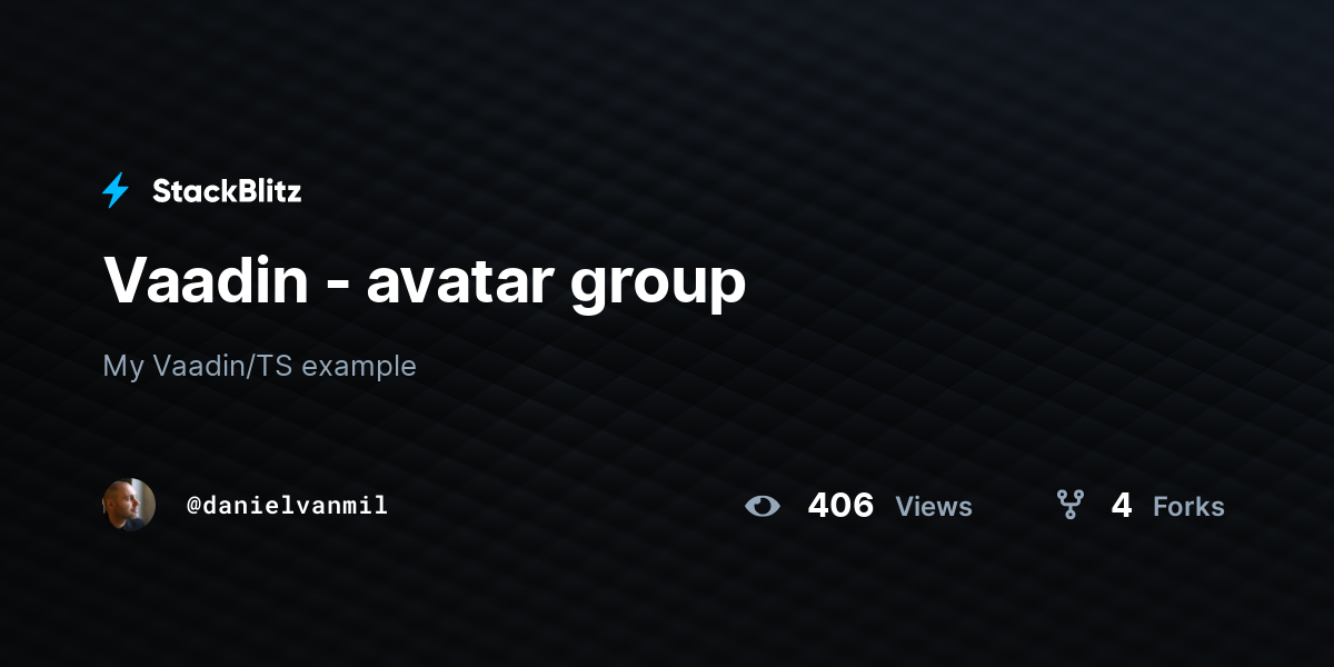 Vaadin - avatar group - StackBlitz