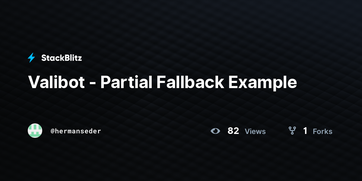 Valibot - Partial Fallback Example - StackBlitz