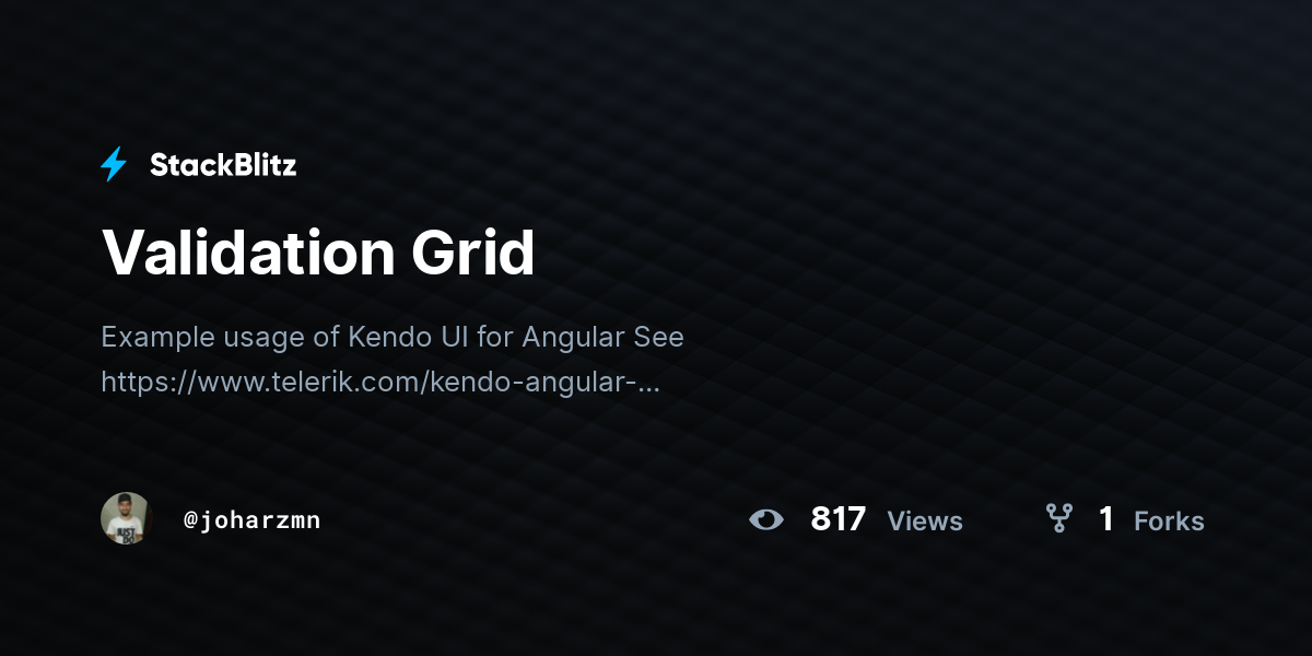 Validation Grid - StackBlitz