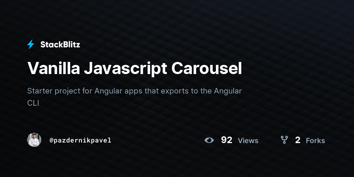 Vanilla Javascript Carousel - StackBlitz