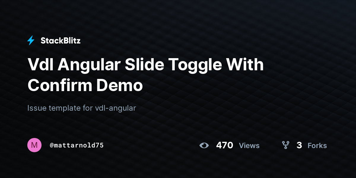 Vdl Angular Slide Toggle With Confirm Demo - StackBlitz Vdl Angular Slide Toggle With Confirm Demo - StackBlitz