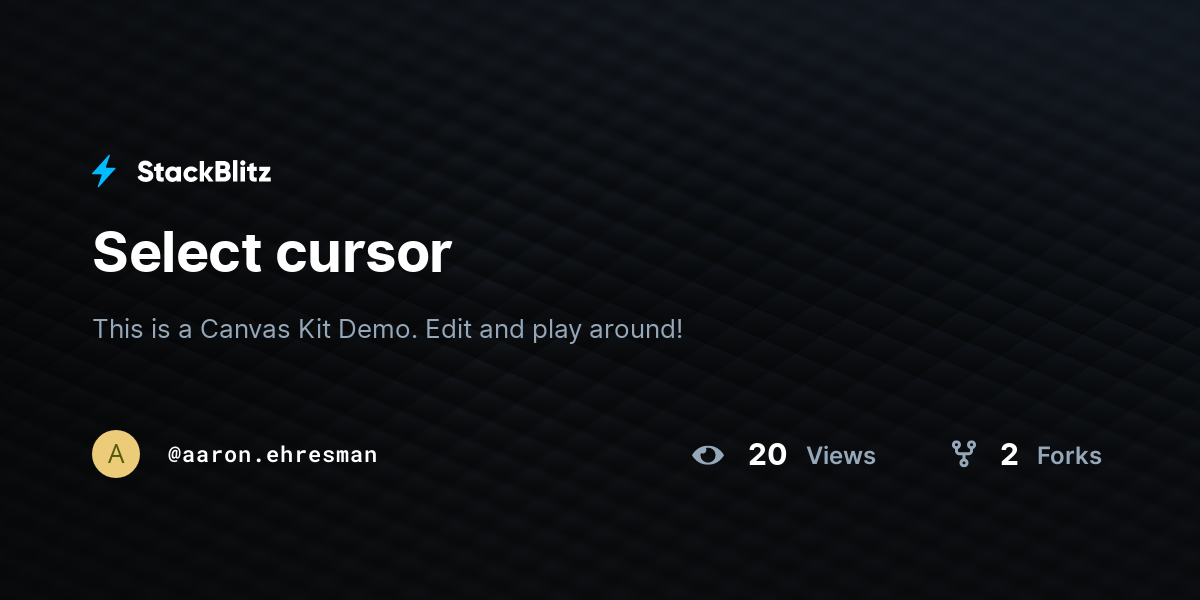 Select cursor - StackBlitz