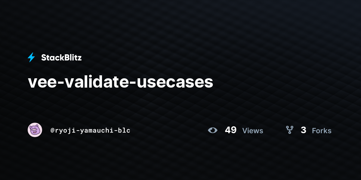 Vee Validate Usecases Stackblitz 