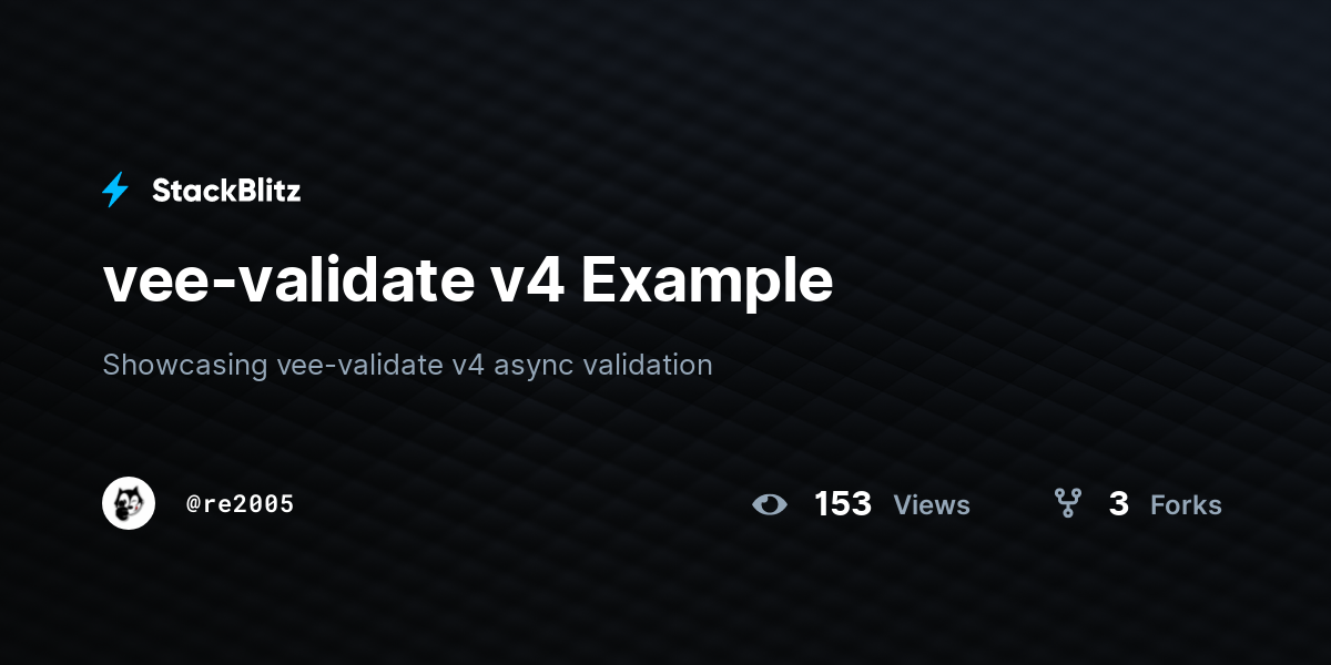 vee-validate v4 Example - StackBlitz