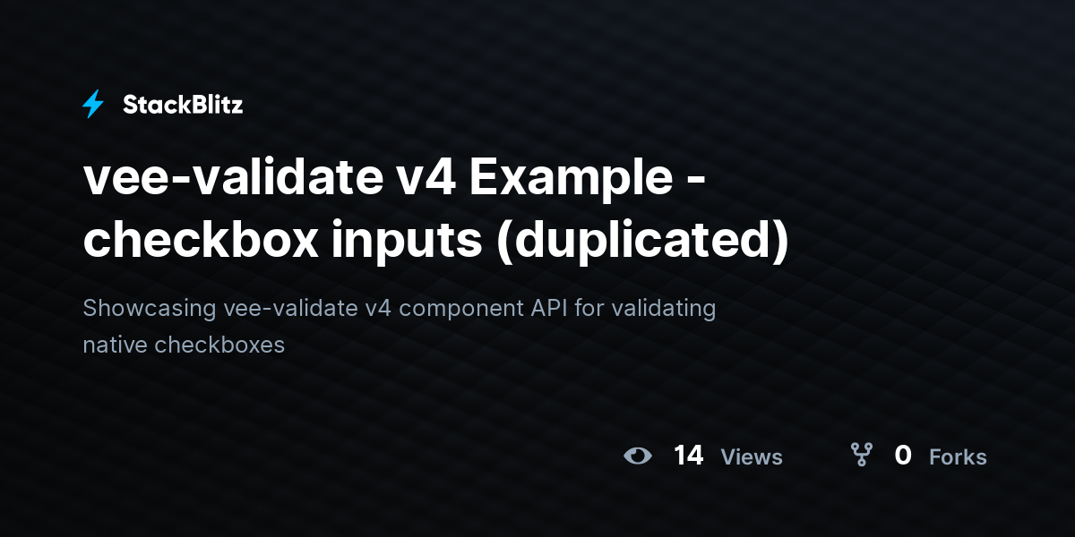 vee-validate v4 Example - checkbox inputs (duplicated) - StackBlitz