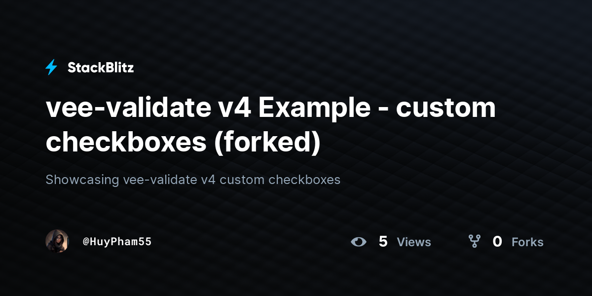 vee-validate v4 Example - custom checkboxes (forked) - StackBlitz