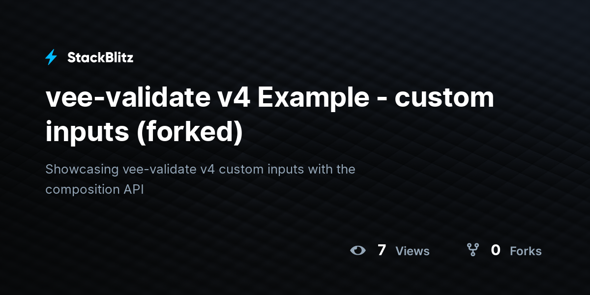 vee-validate v4 Example - custom inputs (forked) - StackBlitz