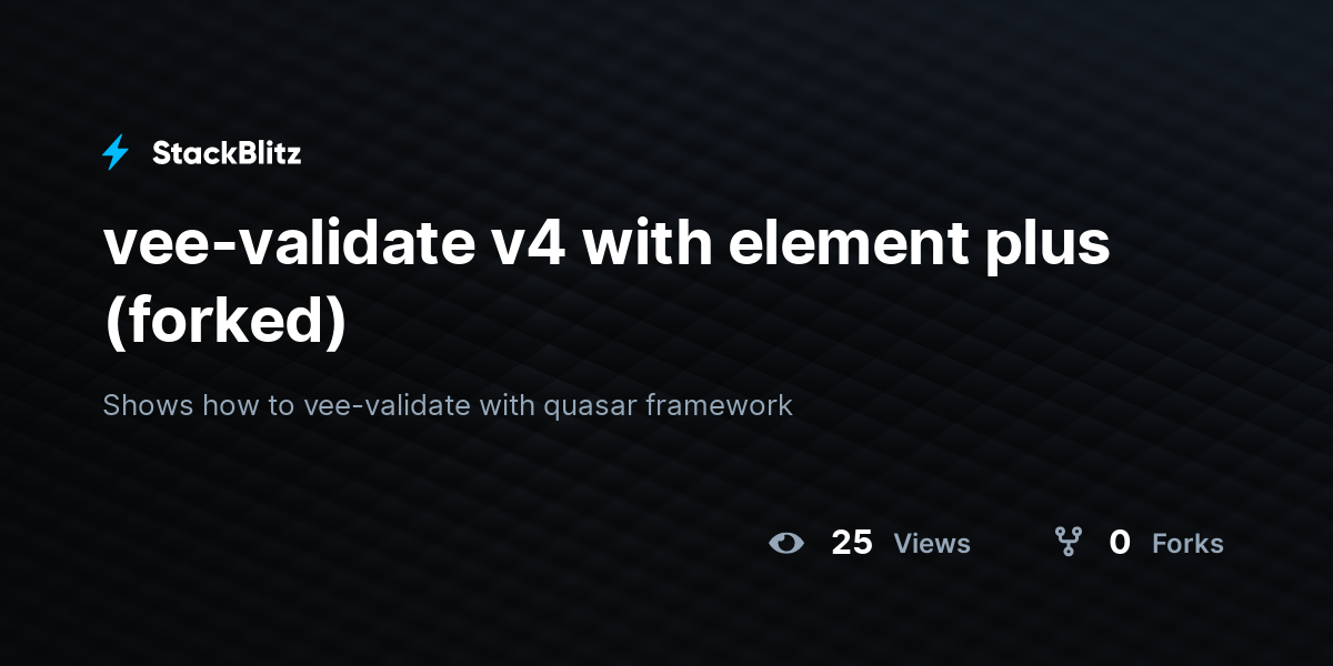 vee-validate v4 with element plus (forked) - StackBlitz