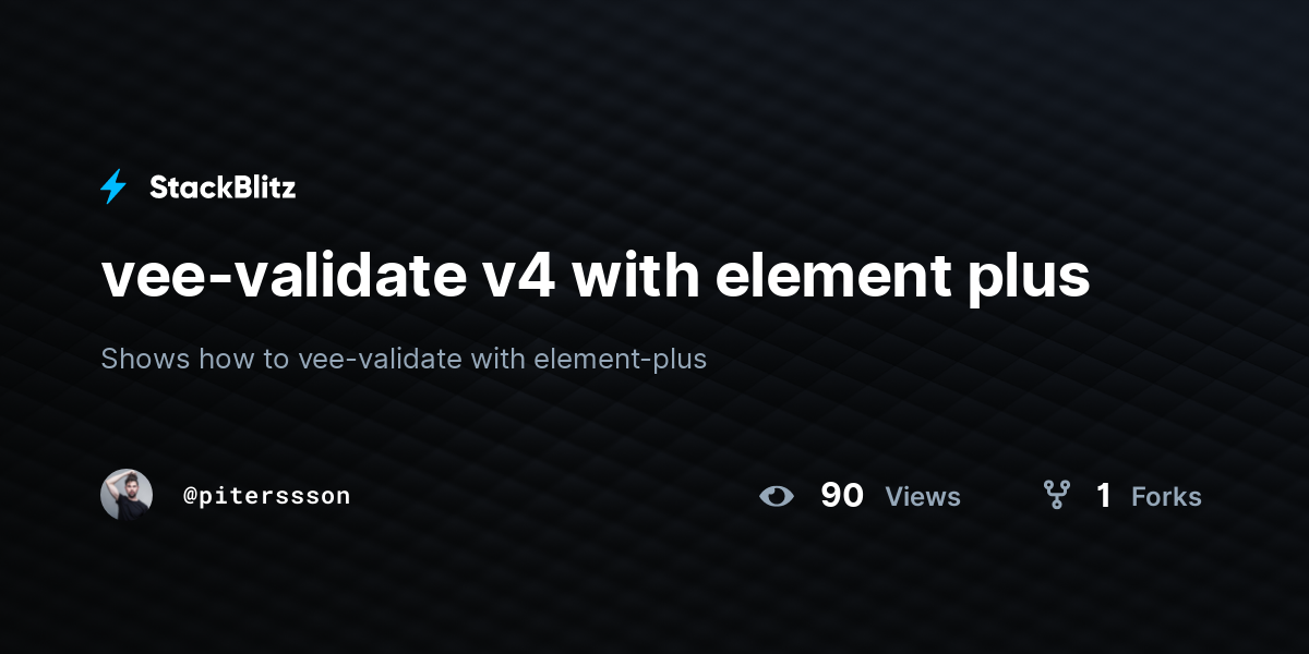 vee-validate v4 with element plus - StackBlitz
