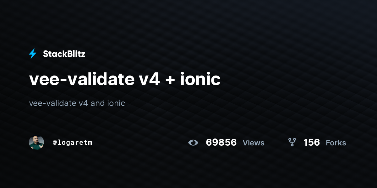 vee-validate v4 + ionic - StackBlitz
