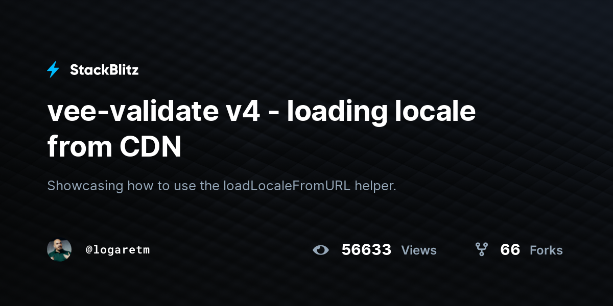 Vee Validate V4 Loading Locale From Cdn Stackblitz 