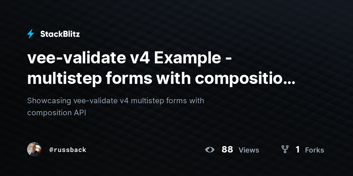 vee-validate v4 Example - multistep forms with composition API (forked) - StackBlitz