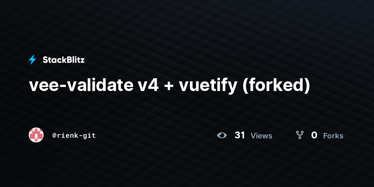 vee-validate v4 + vuetify (forked) - StackBlitz