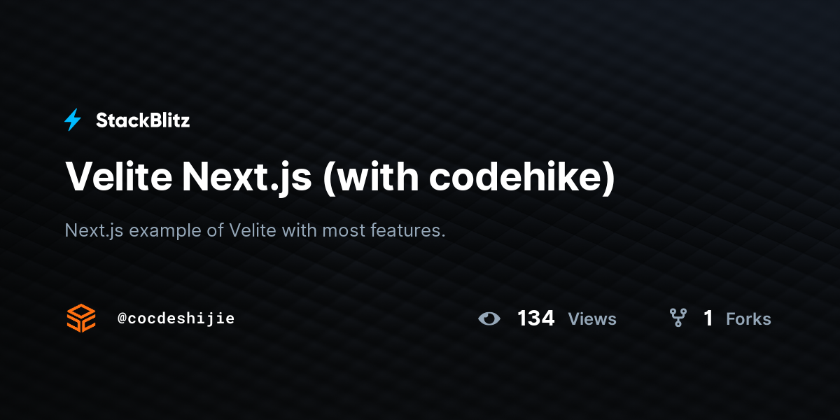Velite Next.js (with codehike) - StackBlitz
