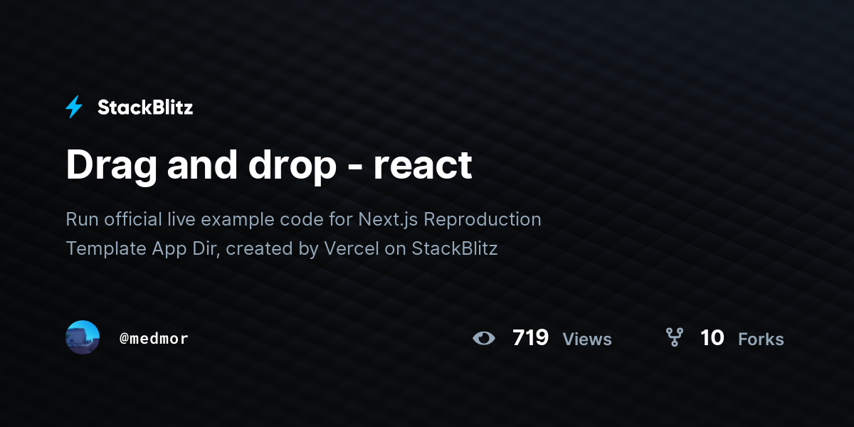 Drag and drop - react - StackBlitz