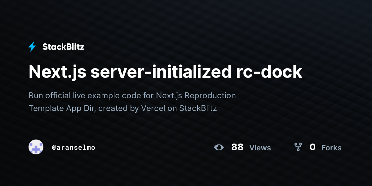 Next.js server-initialized rc-dock - StackBlitz