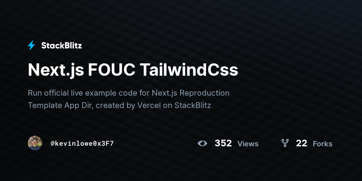 Next.js FOUC TailwindCss - StackBlitz