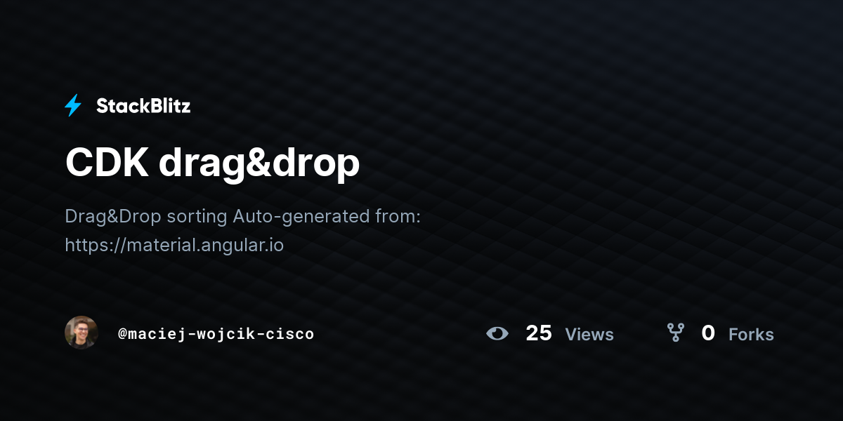CDK drag&drop - StackBlitz