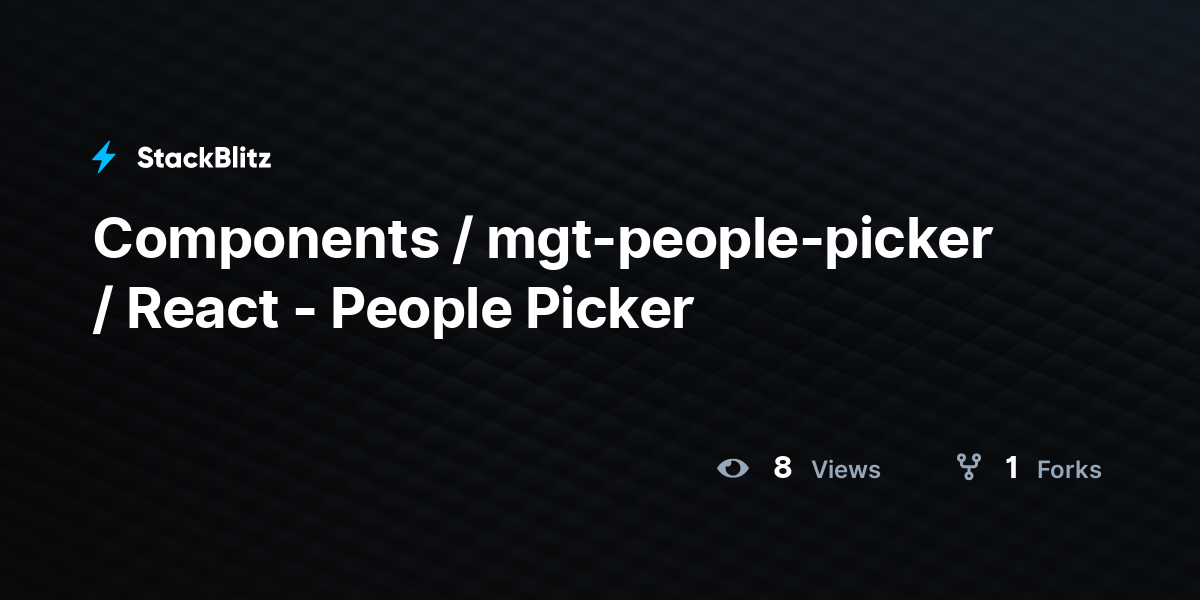 Components / mgt-people-picker / React - People Picker - StackBlitz