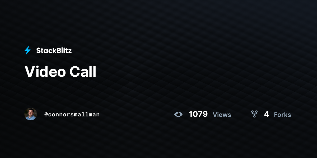 Video Call Stackblitz