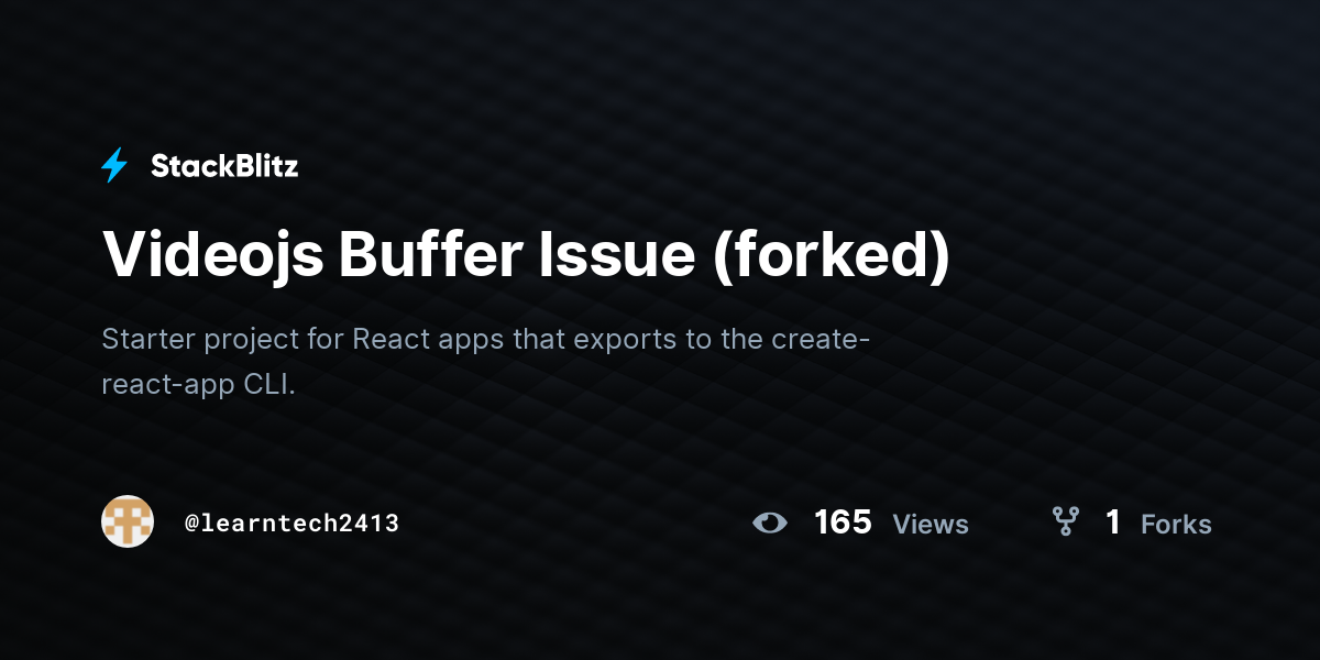 Videojs Buffer Issue (forked) - StackBlitz Videojs Buffer Issue (forked) - StackBlitz