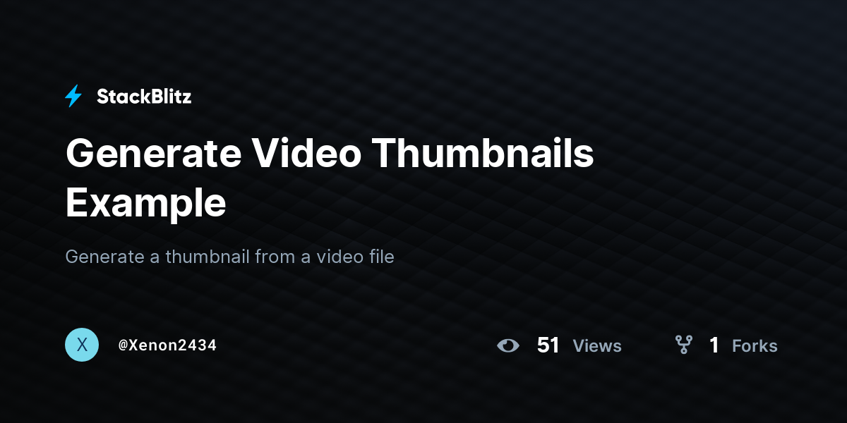 Generate Video Thumbnails Example - StackBlitz