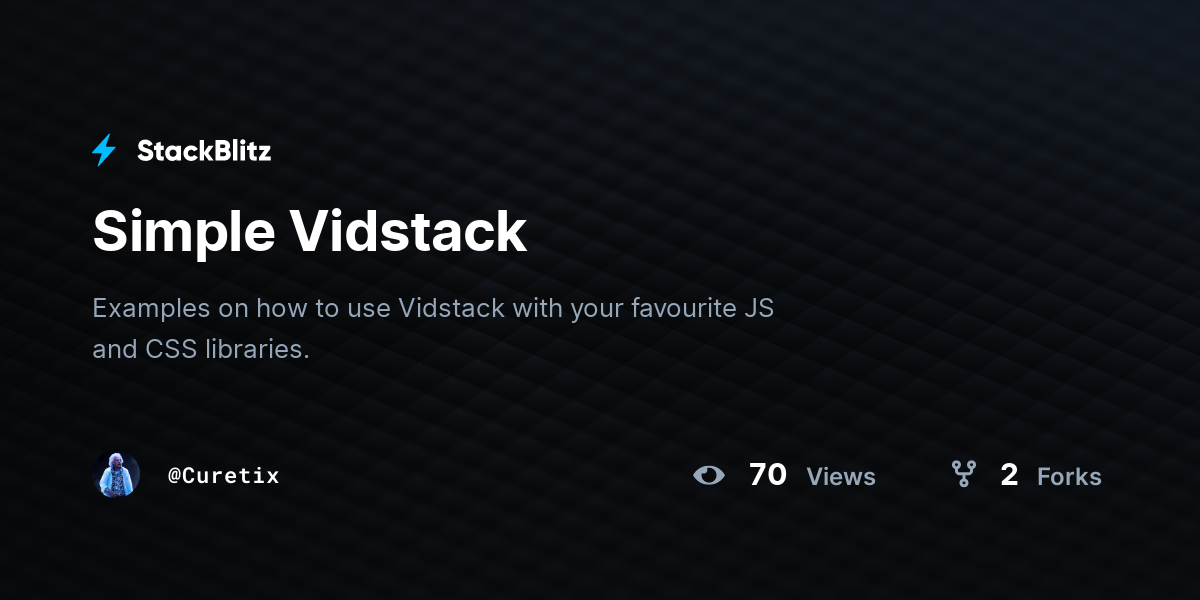Simple Vidstack - StackBlitz